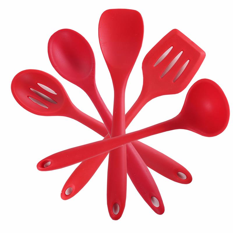 5PCS Red Kitchen Utensil Set DIY Silicone Cooking ... – Vicedeal