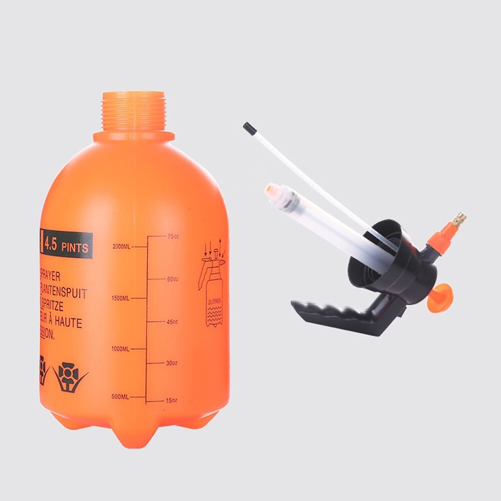 2L Orange Hand Pressure Trigger Sprayer Bottle Adj... – Grandado