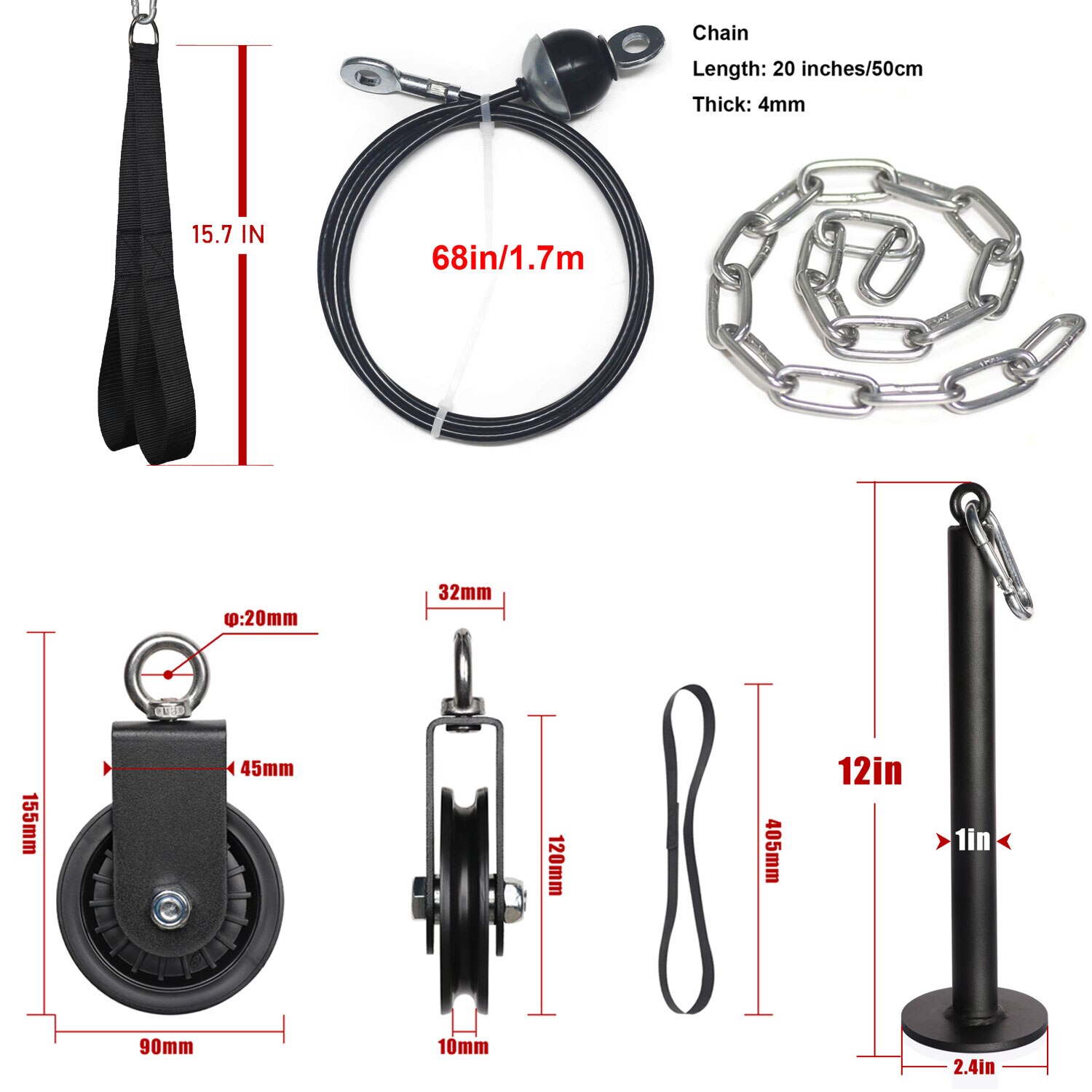 Fitness Cable Pulley System Set Home Gym Weight Tr... – Grandado