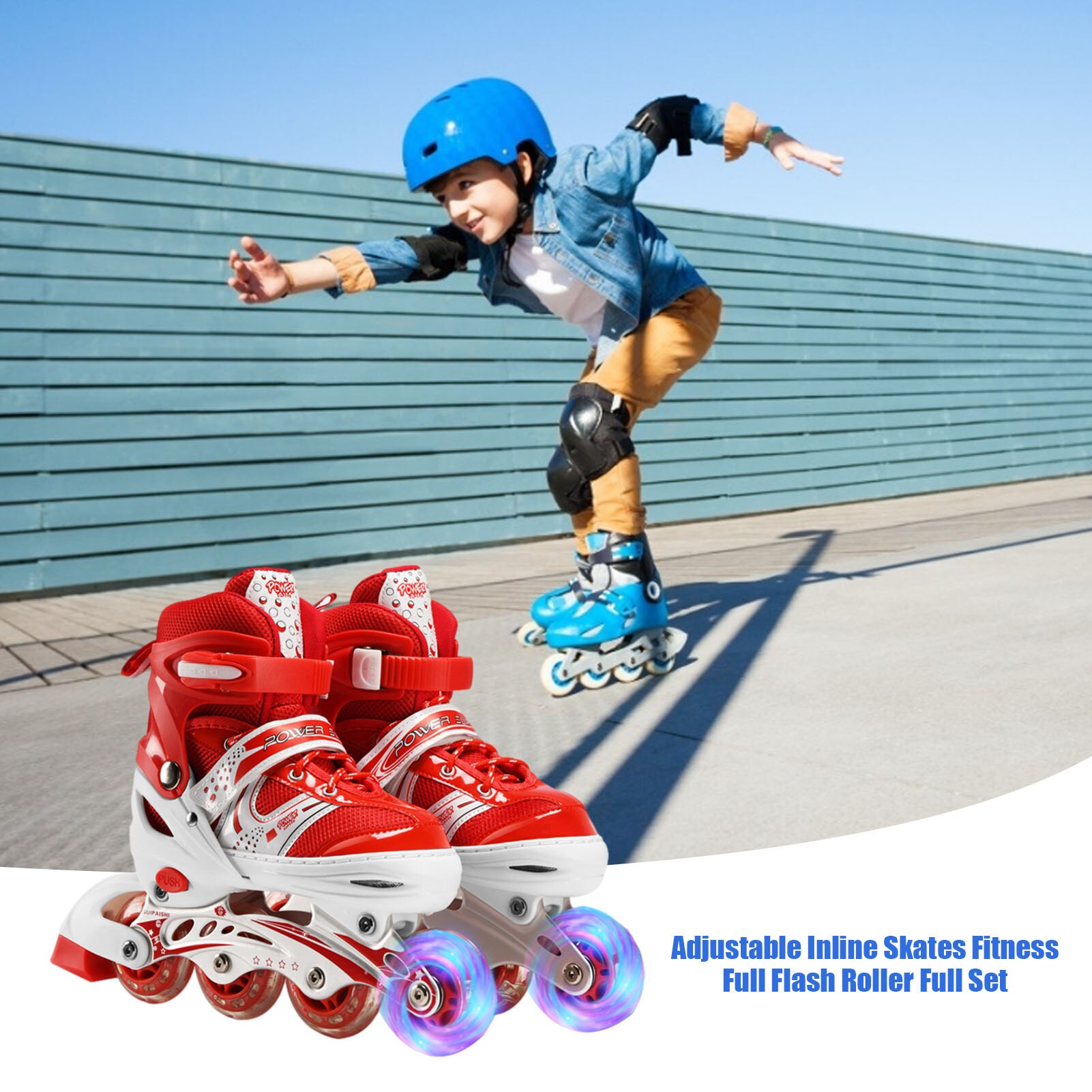 Full Flash Roller Skates Children Boys And Girls I... – Grandado