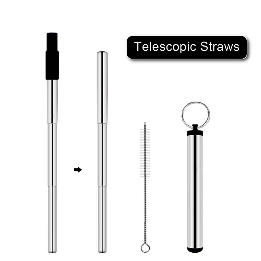 FUHAIHE Draagbare Rvs Telescopische Rietje Reizen ... – Vicedeal