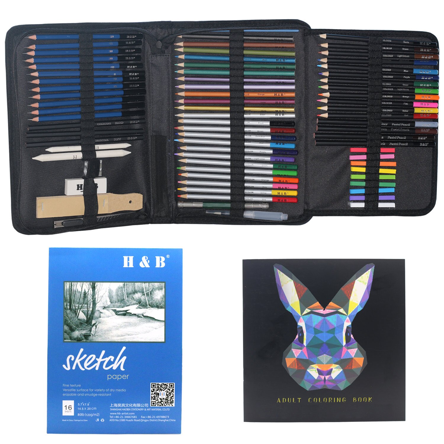 75 Colored Pencils Sketching Set Graphite Drawing ... – Vicedeal