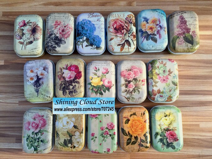 Free ship1lot=32pc! Mini cover Iron tin case /flow... – Grandado