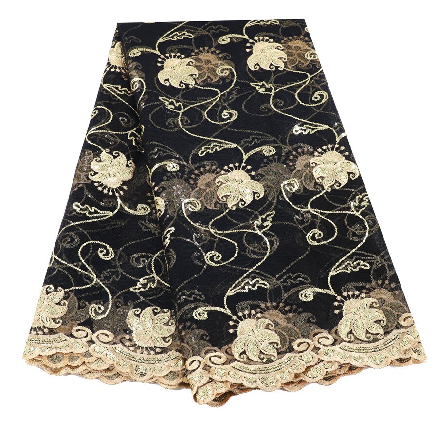 Black African Lace Fabric 5 Yards For Wedding Dres... – Grandado