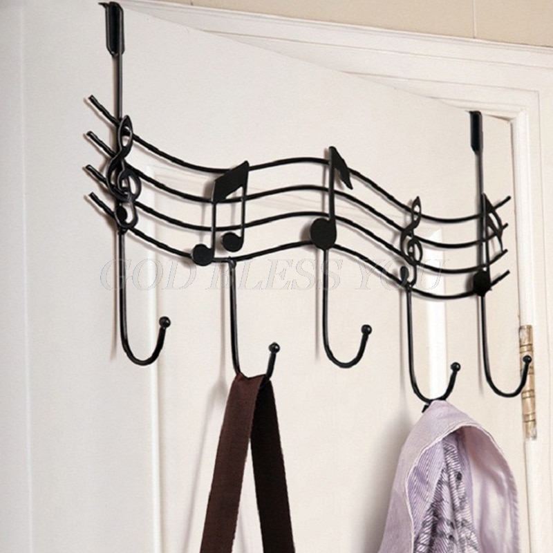 Wavy Musical Notes 5 Hooks Wall Mounted Coat Rack ... – Vicedeal