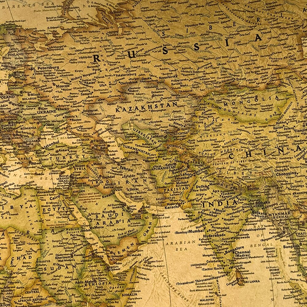 Nostalgic Vintage Kraft Paper Poster World English... – Vicedeal