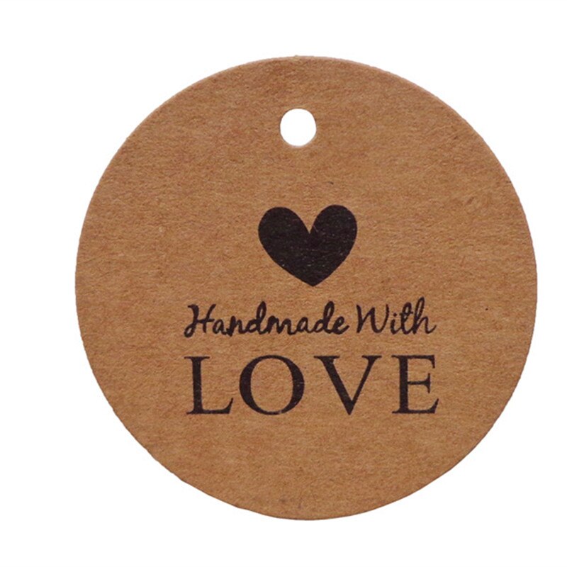 Donyamy 100 stk dia 4cm runde kraft label diy hånd... – Grandado