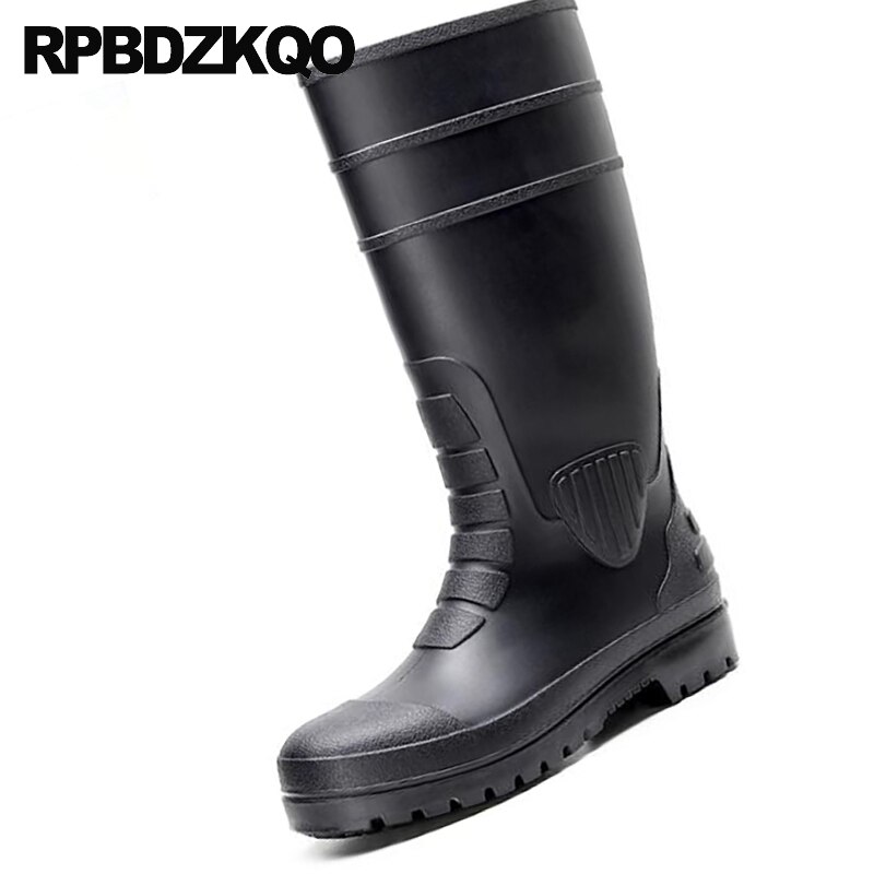 knee high shoes fall slip on mens rubber rain boot... – Vicedeal