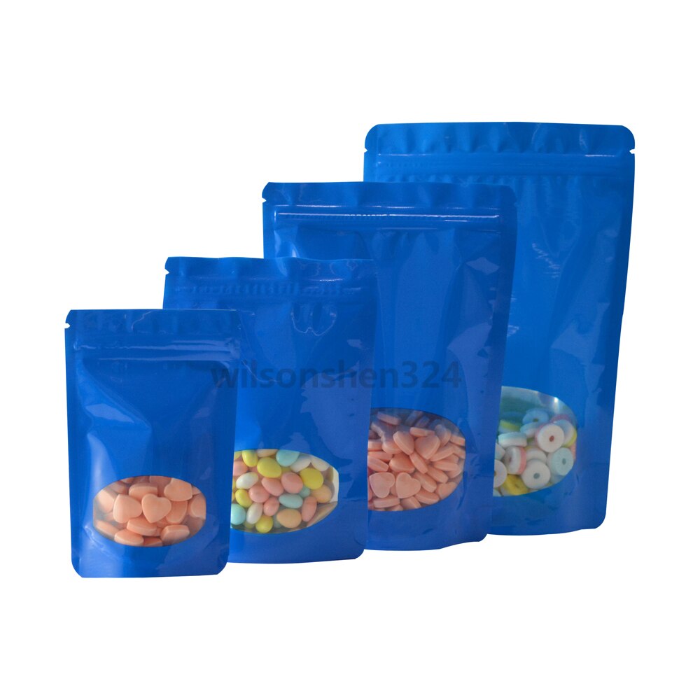 Blue Bag Blue Pouches One Side With Clear Window S... – Grandado