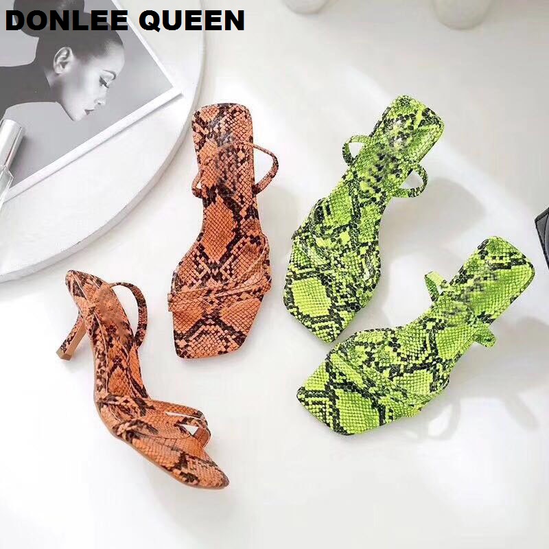 DONLEE QUEEN Snakeskin Gladiator Sandals Women Ope... – Grandado