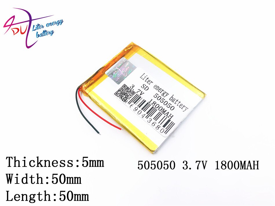 3.7V 1800mAh 505050 055050 Lithium Polymeer Li-Po ... – Vicedeal