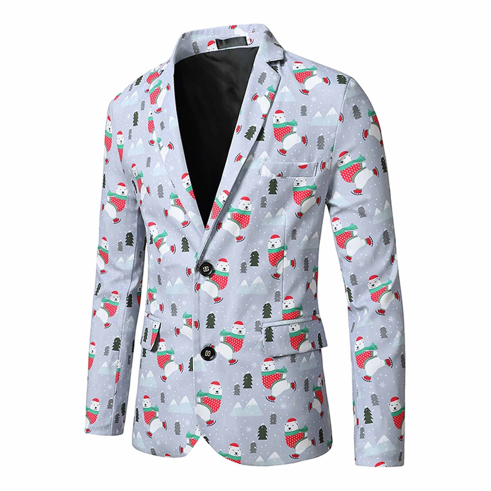 Kerst Blazer Voor Mannen Leuke Sneeuwpoppen Prints... – Vicedeal