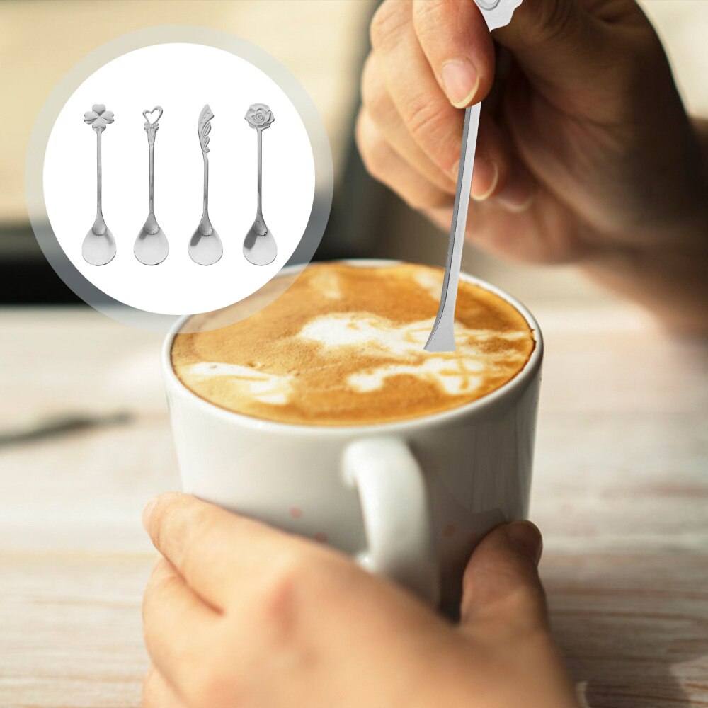 1 Set/4pcs Stainless Steel Teaspoon Coffee Spoon K... – Grandado