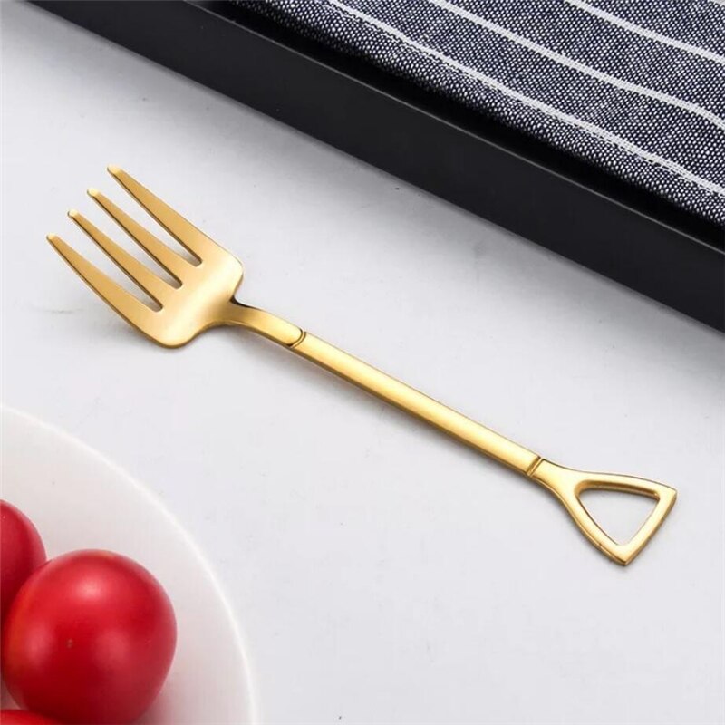 Stainless Steel Shovel Shaped Spoon Fork Colorful ... – Vicedeal