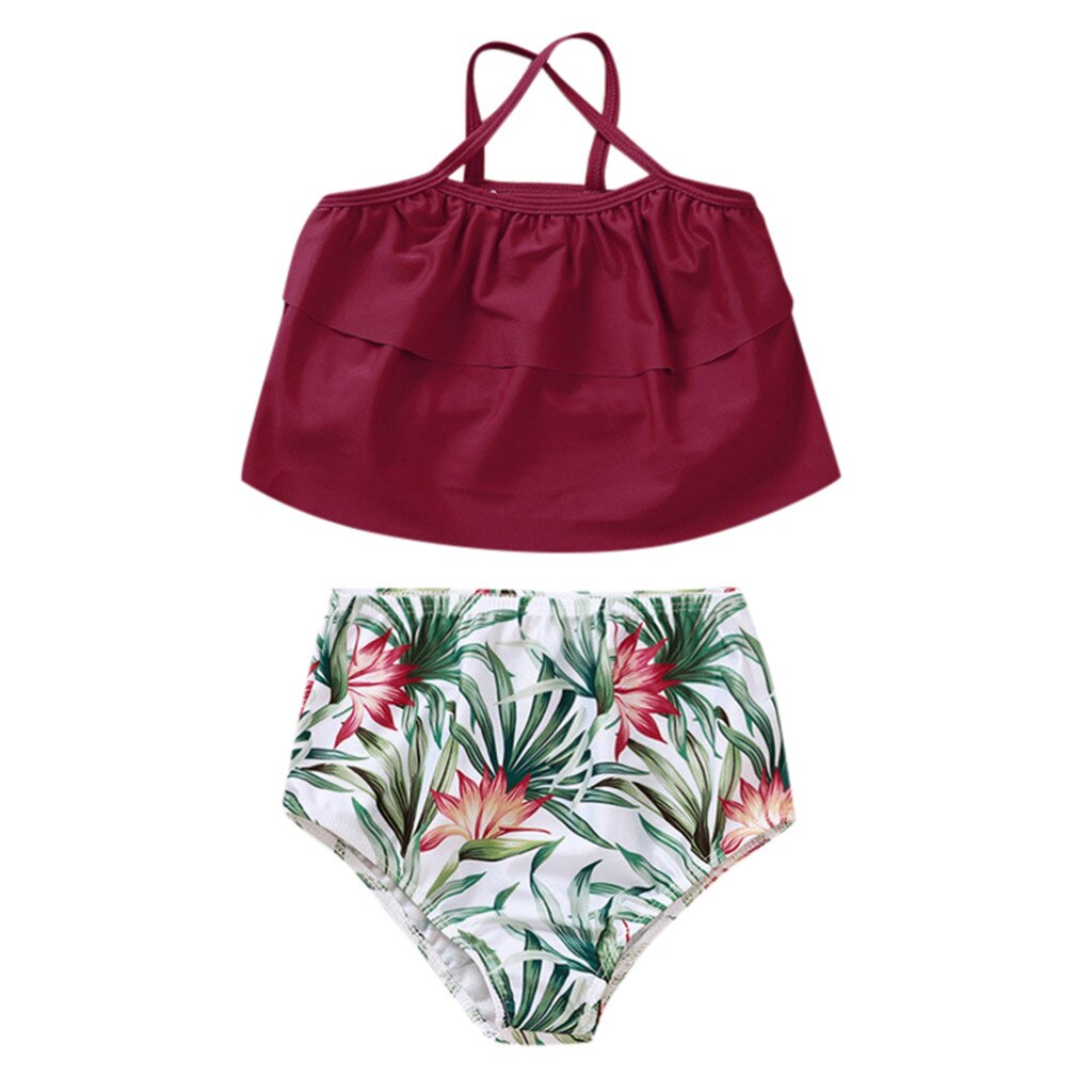 Toddler baby girls swimsuit one piece Floral Bikin... – Grandado