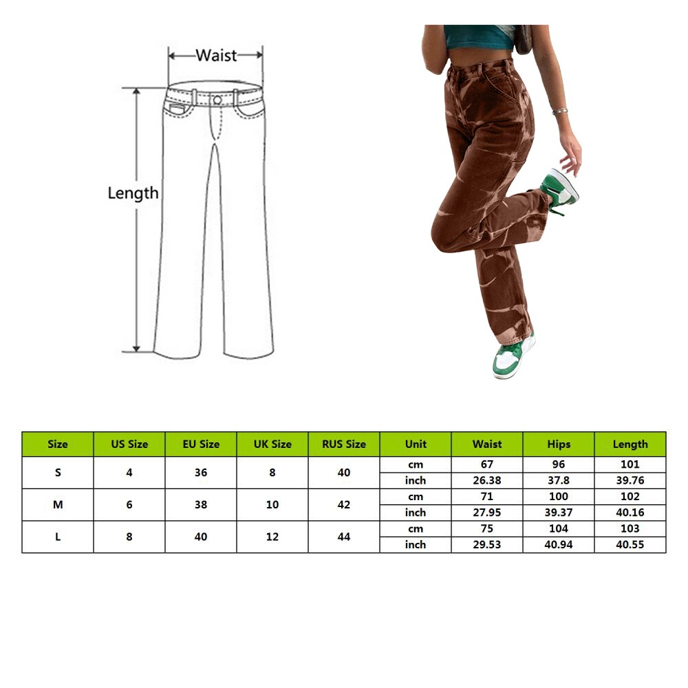 Calofe Tie Dye Print Y2k Baggy Jeans Joggers Vrouw... – Vicedeal