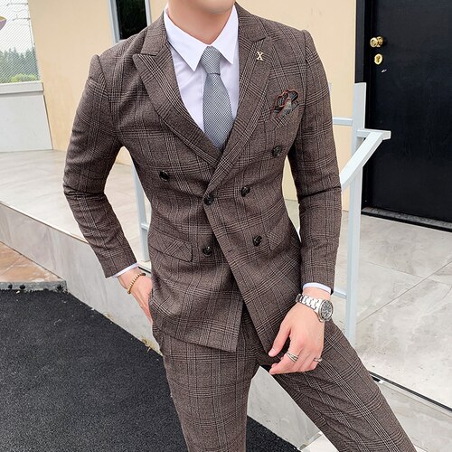 Tweedelige Set Mens Suits Mannelijke Pak Bruiloft ... – Vicedeal