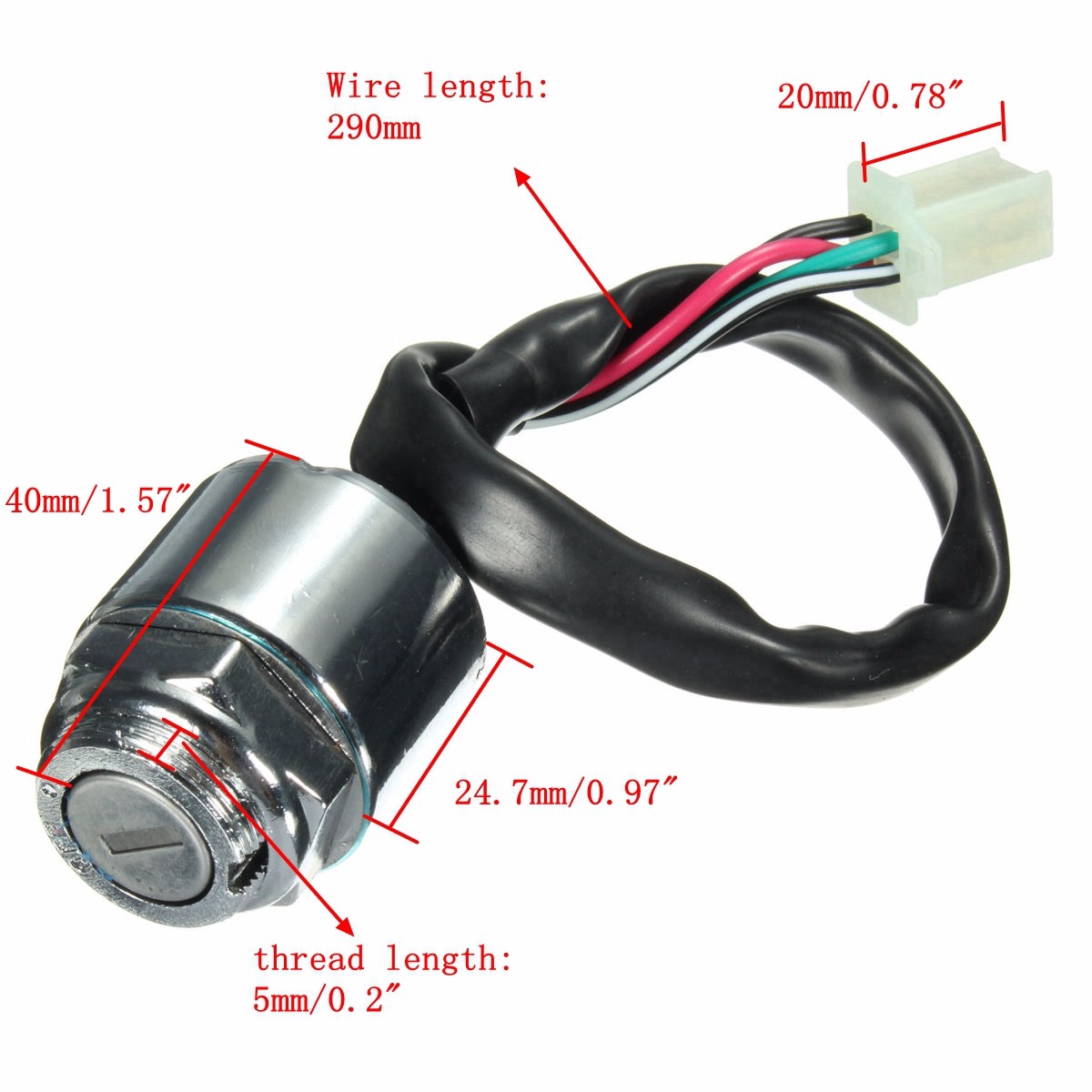 Motorcycle Ignition Barrel Key Switch 2 Keys 4 Pin... – Grandado