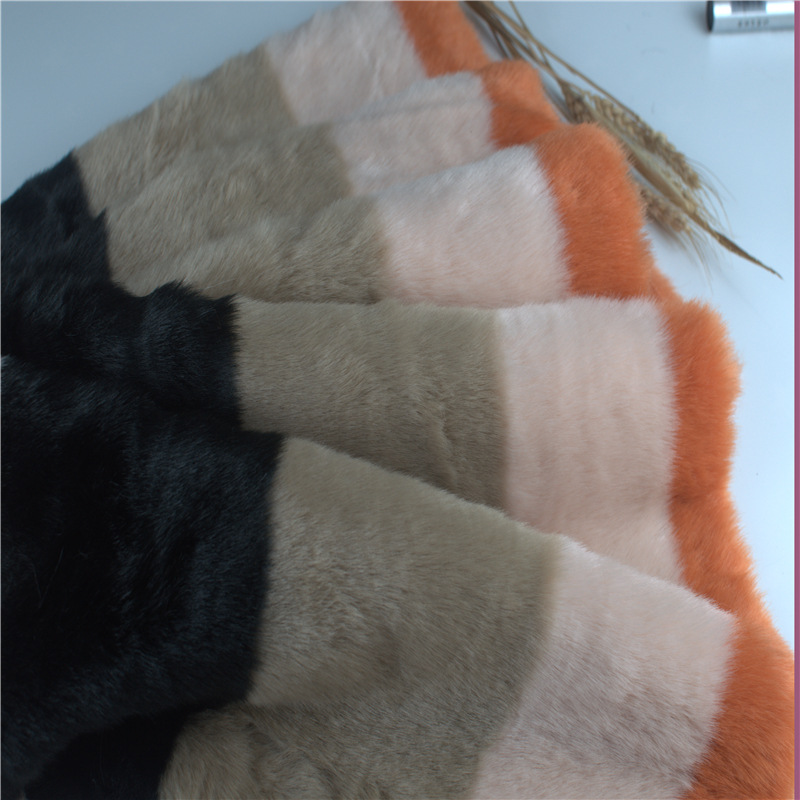 Four-color jacquard plush fabric polyester artific... – Grandado