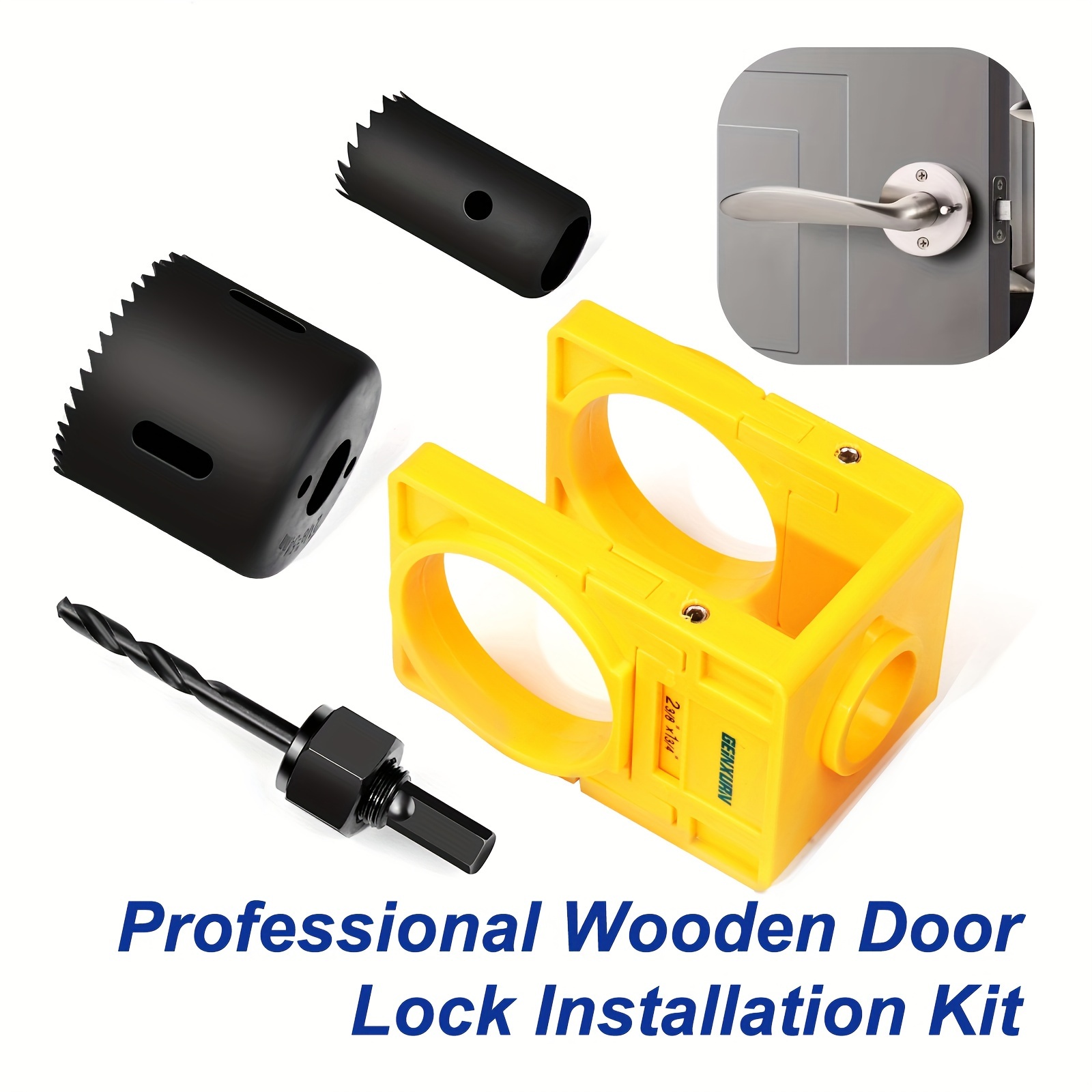 Wood Door Lock Kit w/ Guide Template, Durable Meta... – Vicedeal