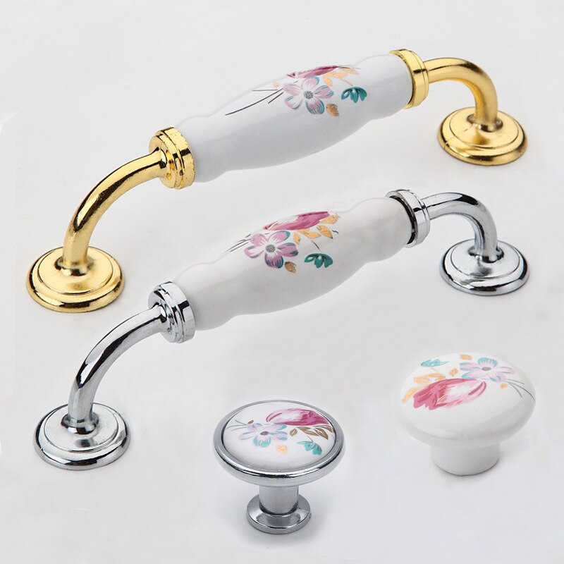 Tulip Ceramic Kitchen Cabinet Door Handle Garden W... – Vicedeal