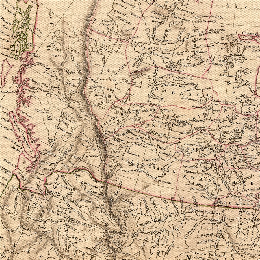 British North America Map Delicate Texture Canvas ... – Grandado