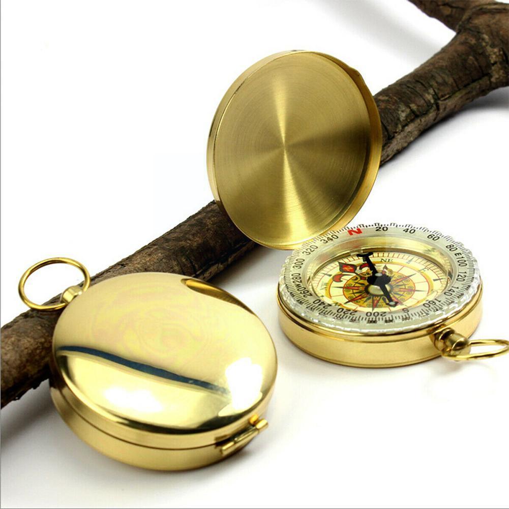 Camping Hiking Brass Vintage Flip Pocket Compass P... – Grandado