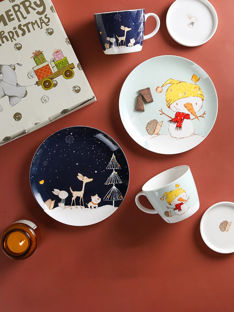 merry Christmas 2 plate set box 8 inch ceramic pla... – Grandado