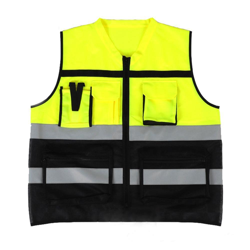 Fluo Veiligheid Vest Reflecterende Rijden Jas Werk... – Vicedeal