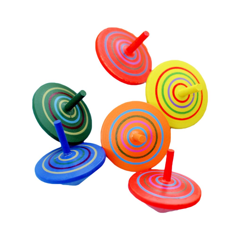12 Pcs Painted Wooden Spinning Tops Funny Peg-top ... – Vicedeal