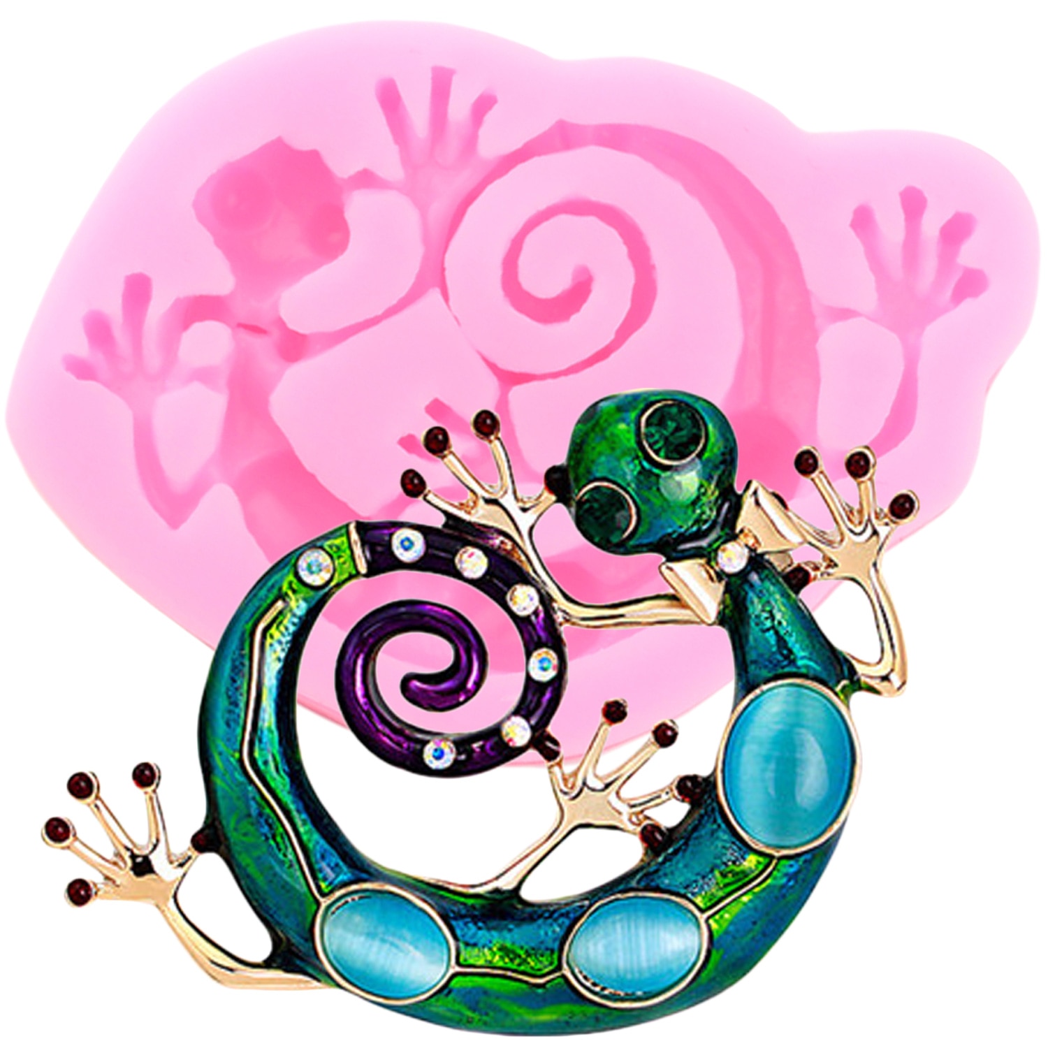 Gecko Lizard Siliconen Fondant Mold Resin Fimo Kle... – Vicedeal