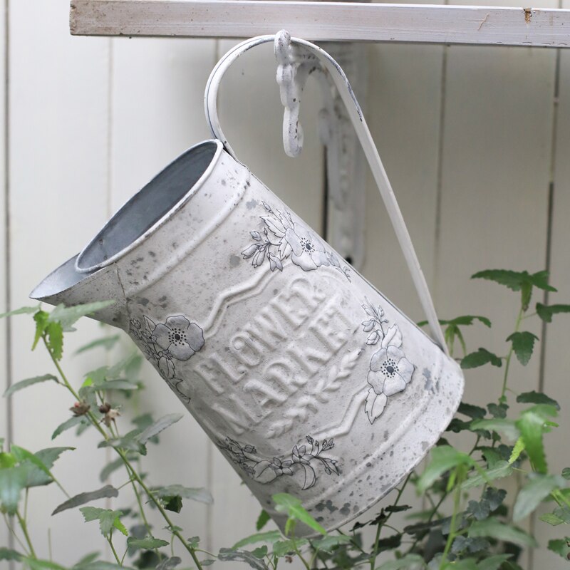 White Retro Water Cans Farmhouse Style Iron Sheet ... – Vicedeal
