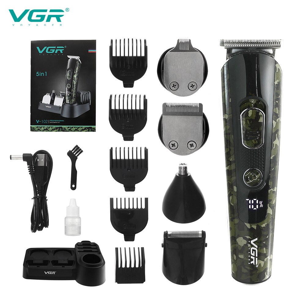 VGR 5 in 1 Electric Grooming Kits Camouflage Cordl... – Vicedeal