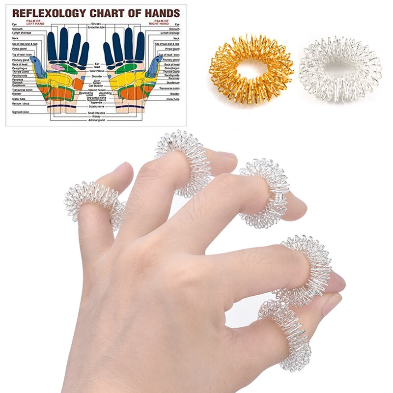10 Stks/set Rvs Vinger Massage Ring Acupunctuur Ri... – Vicedeal