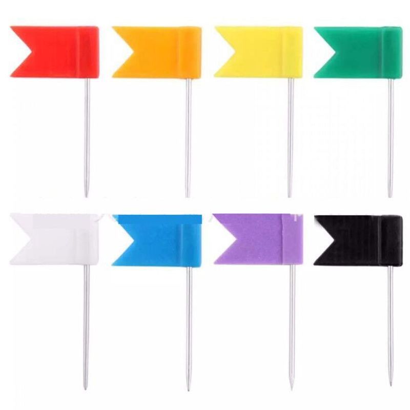 100Pc Flag Push Pins Marker Long Needle Thumbtack ... – Vicedeal