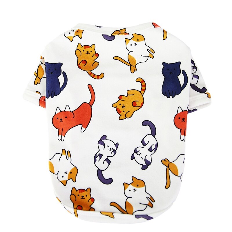 Dog Clothes Cute Cartoon Cat Vest Summer Pet Cloth... – Grandado