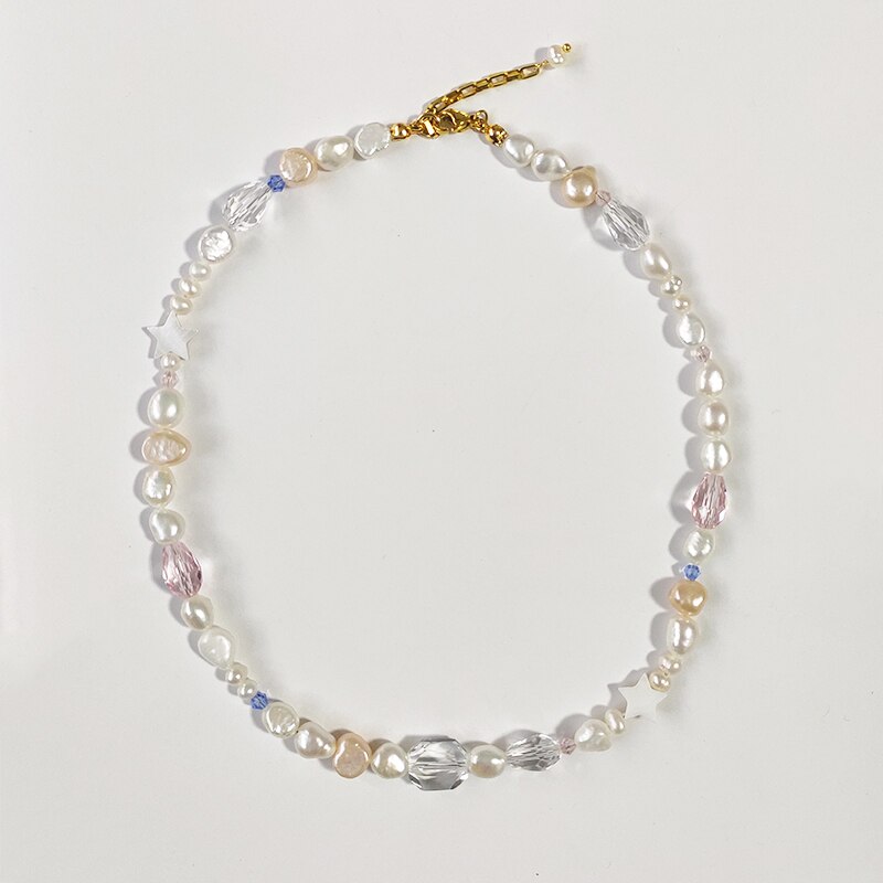 Zomer Mode Parel Korte Ketting Crystal Zoetwater P... – Grandado