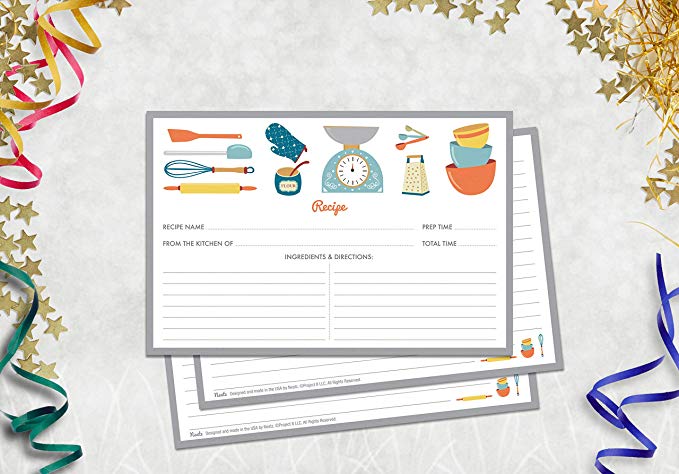 Kitchenware Recipe Cards Double Sided Cards Paper ... – Grandado