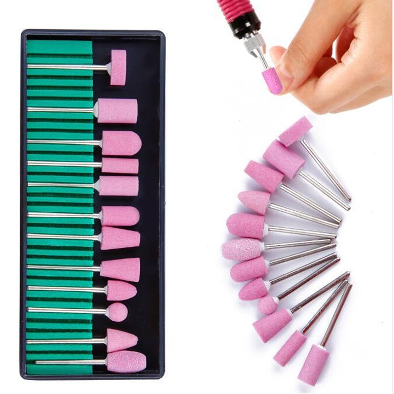 12Pcs Pink Sanding Nail Drill Bit Nail Polishing H... – Grandado