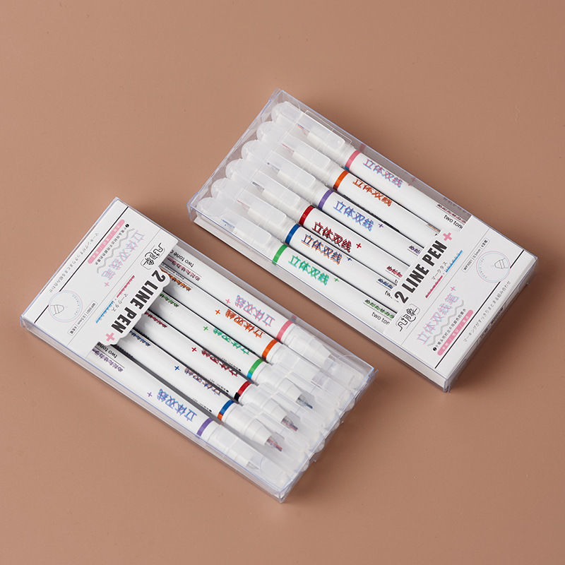 6pcs/box 2 Lines Pen Set Double Lines Art Markers ... – Grandado