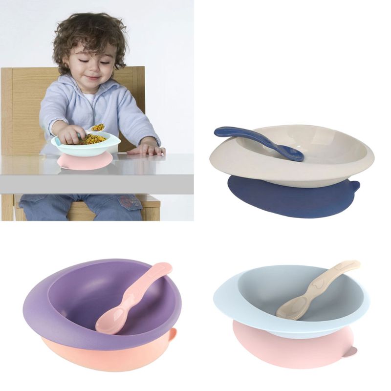 Baby Feeding Plate Kids Bowl & Spoon Set BPA Free ... – Vicedeal