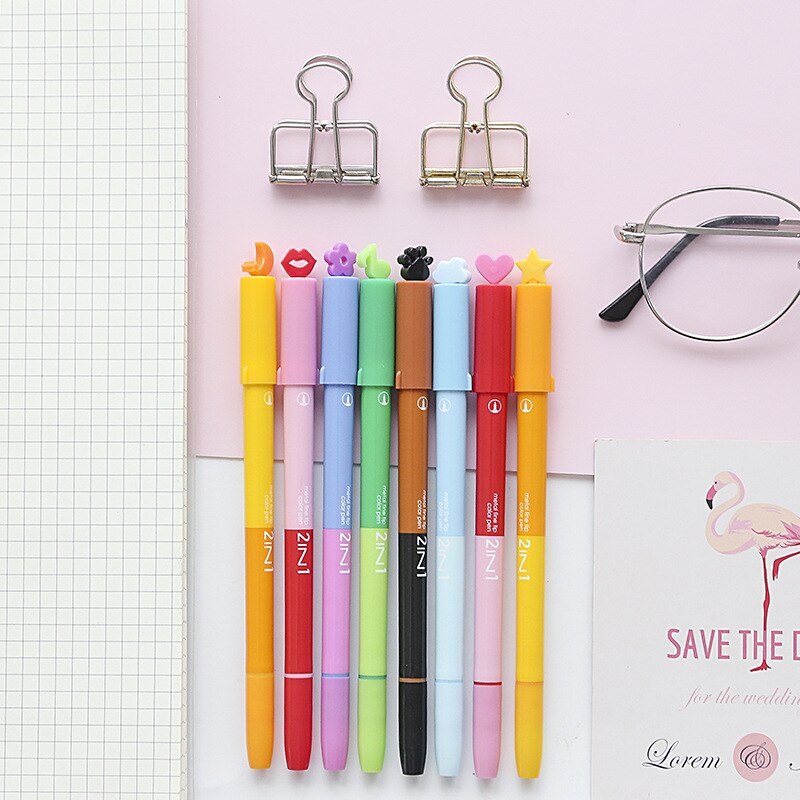 8 stücke Dual-side schreiben farbe stift mit stemp... – Vicedeal