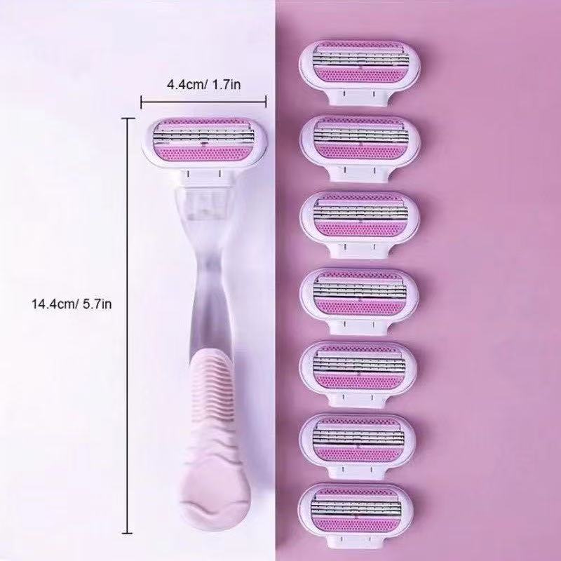1 Handle + 4/8 Blade Women Safety Razor Blades Fac... – Grandado
