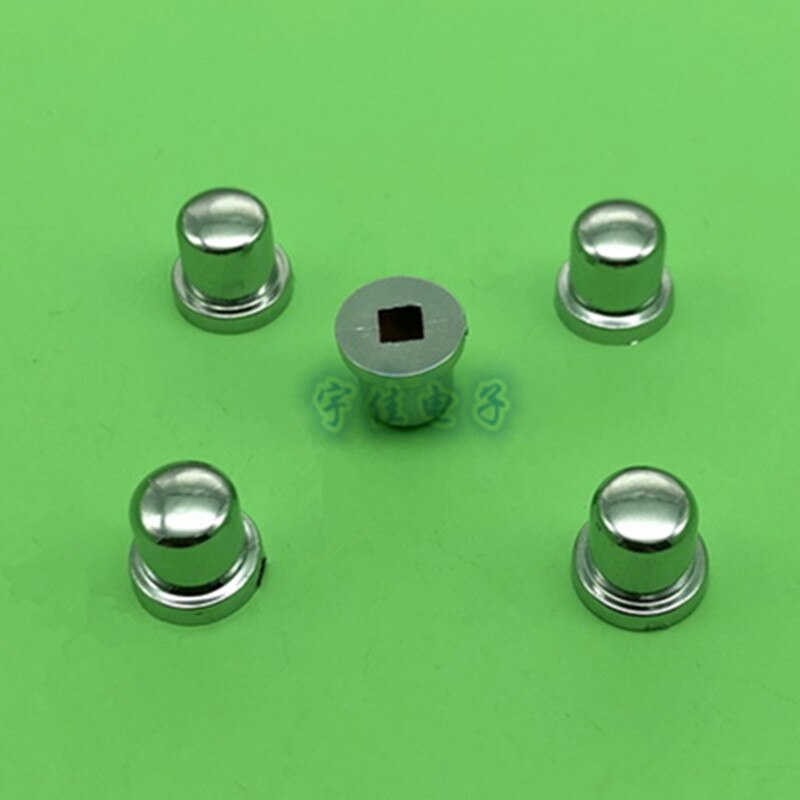 10 Piece 8 * 9.5mm silver plated button cap square... – Grandado