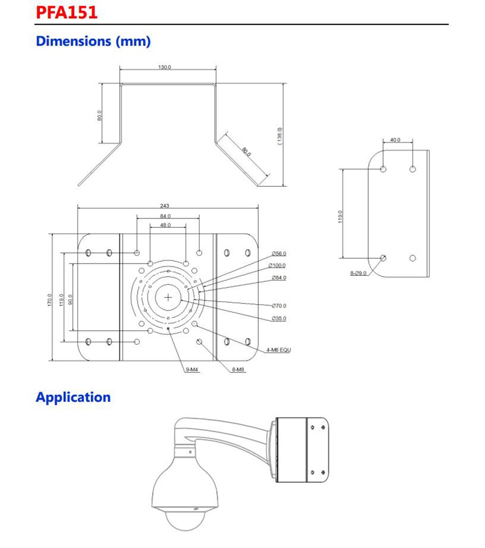 Dahua Corner Mount Bracket PFA151 Material: SECC C... – Vicedeal