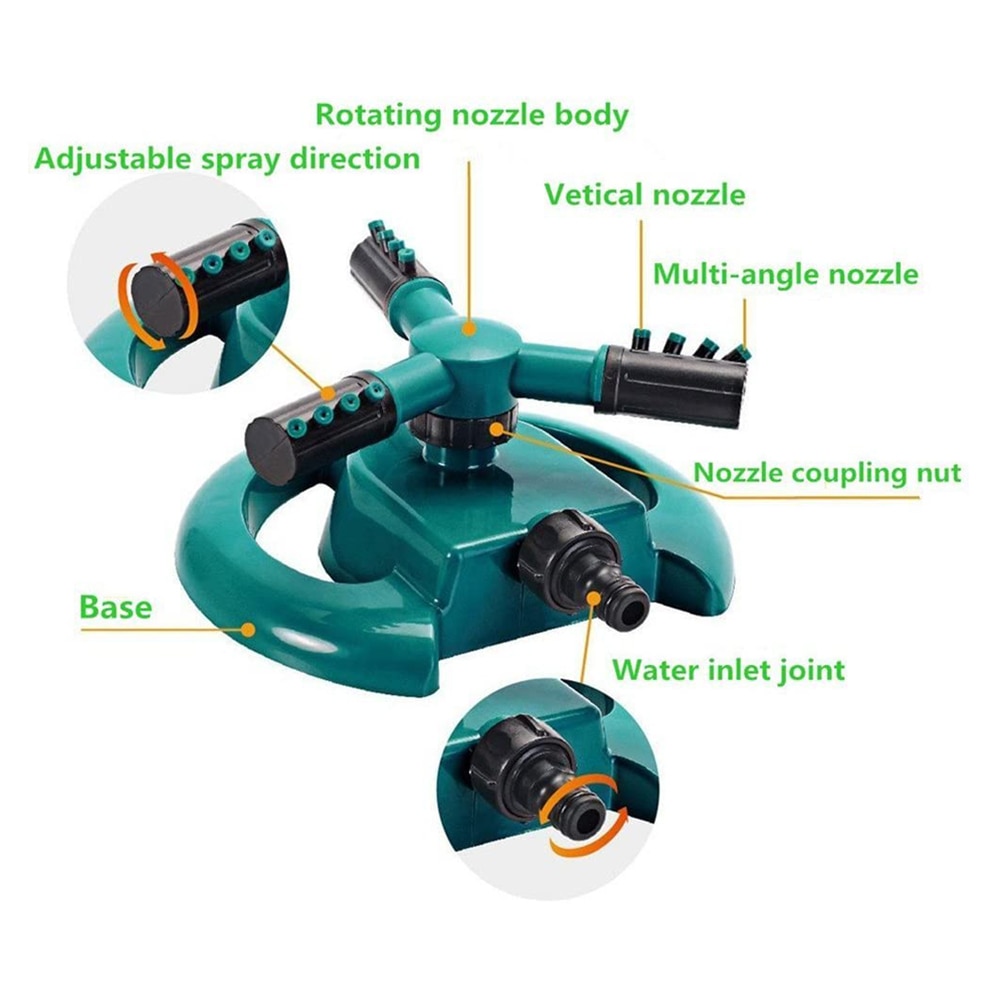 Garden Sprinkler, 360 Degrees Rotating Lawn Sprink... – Grandado