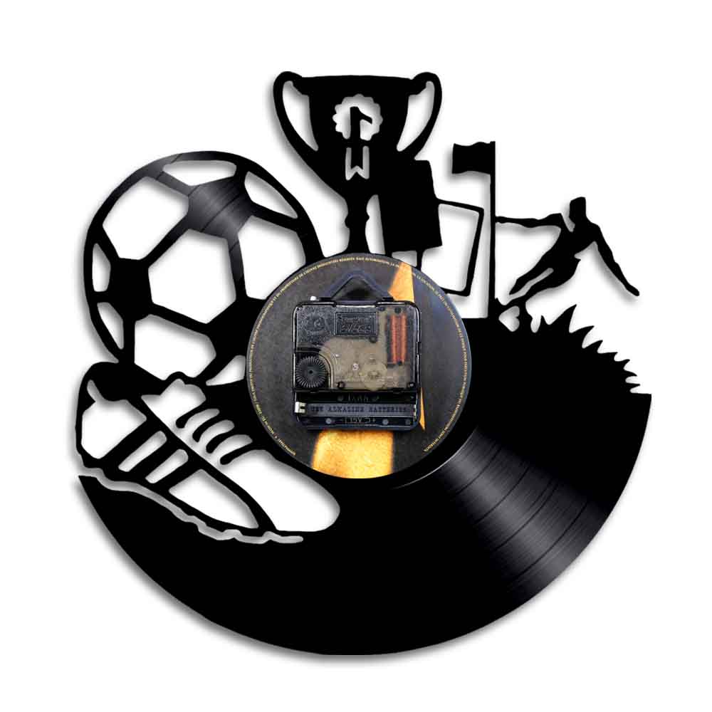 Football Wall Clock Vinyl Record Time Watch Soccer... – Grandado
