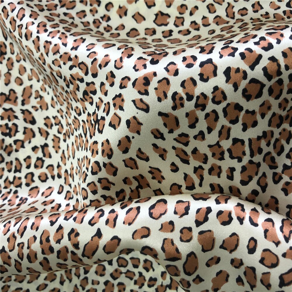 Sexy Leopard Silk Charmeuse Satin Fabric with Anim... – Vicedeal