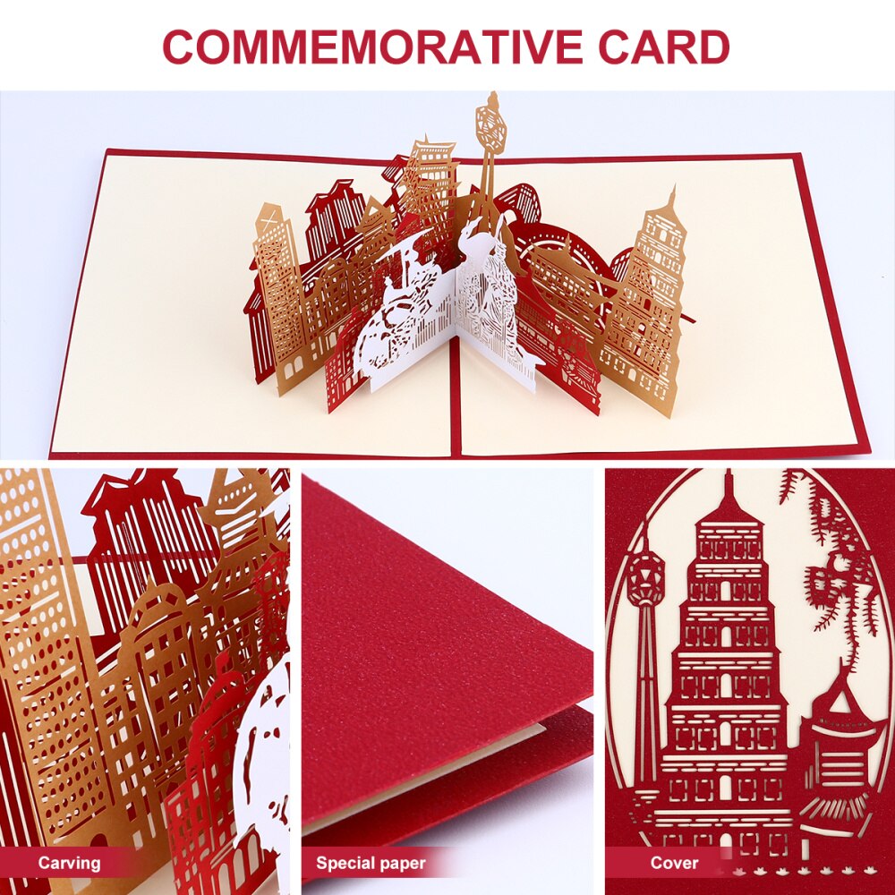 1 Pc Wish Card Card Festive Card Handmade Red Carv... – Grandado