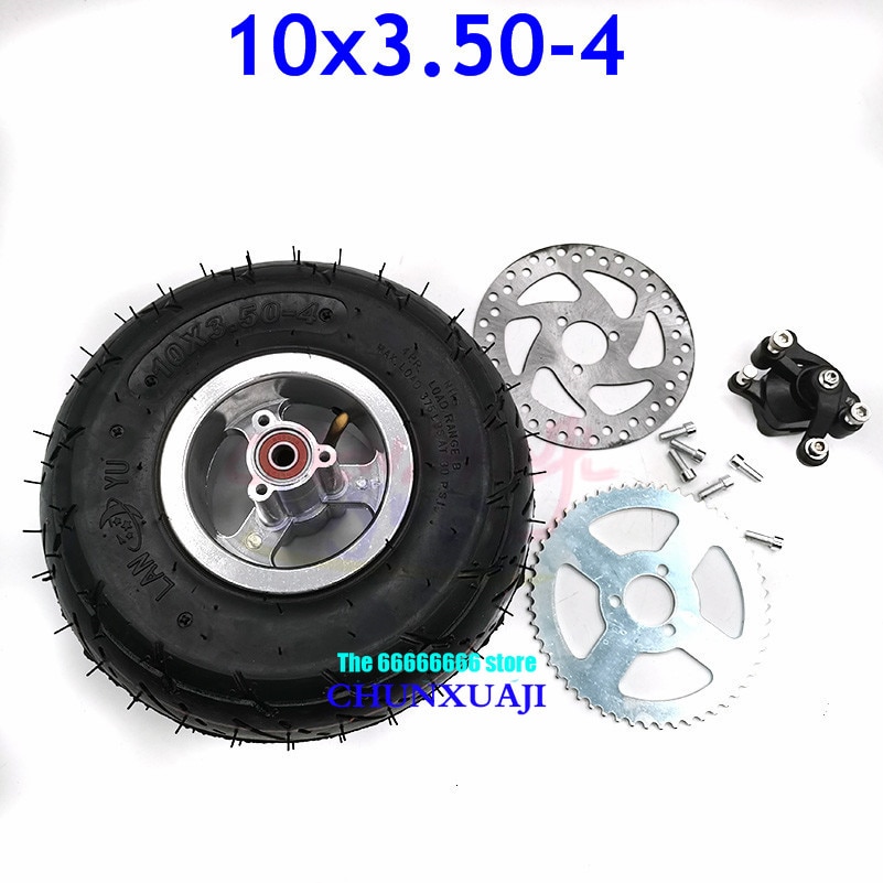10x3.50-4 Tire with 4 Inch Rim Brake Disc Sprocket... – Grandado